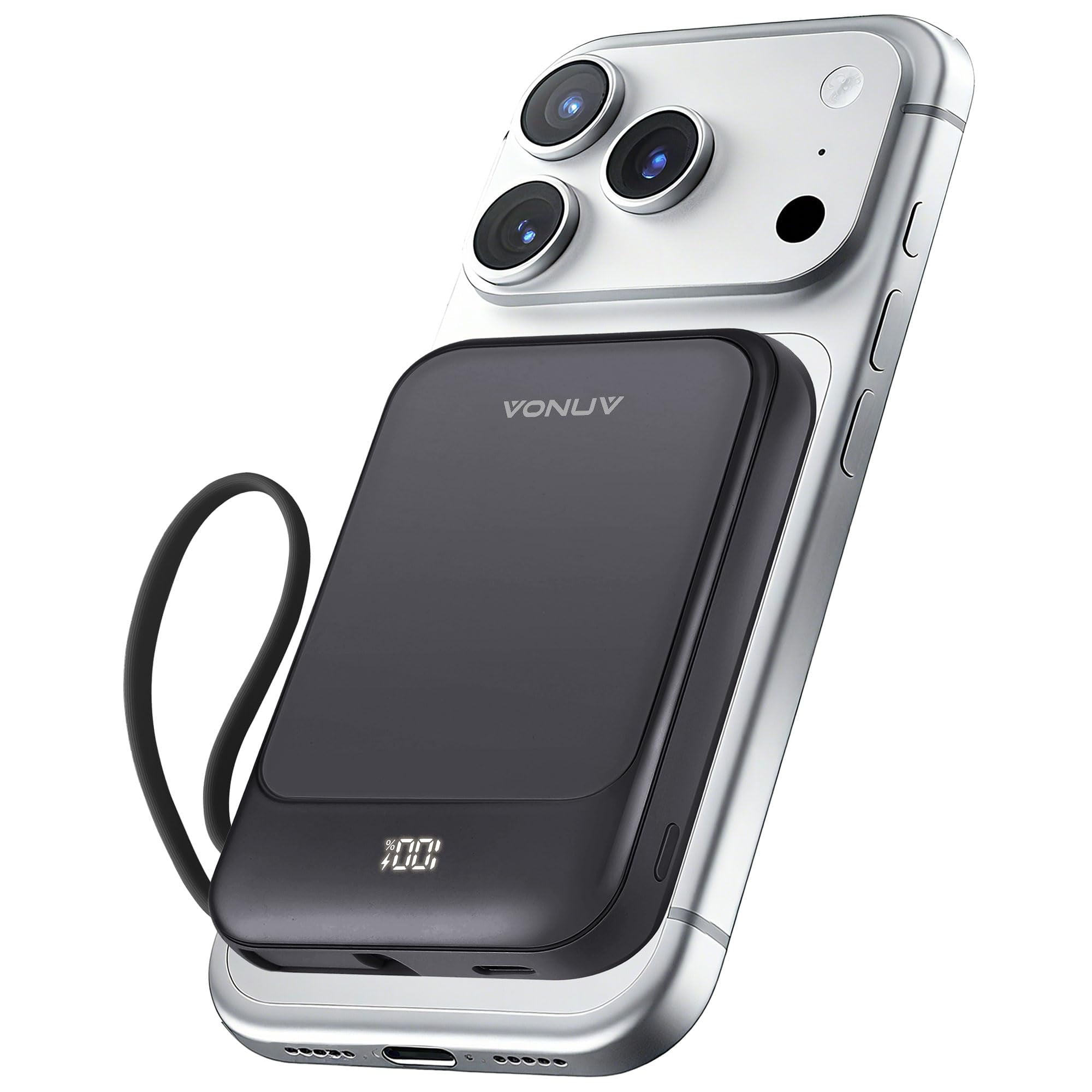 Magnetic Power Bank 10000mAh, Wireless Portable Charger with 15W Max ...