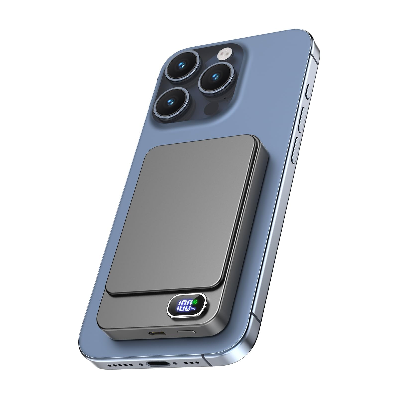 Magnetic Power Bank 5000mAh with LED Display, 22W Wireless Portable ...