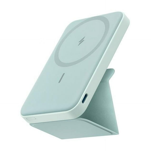 Magnetic Power Bank with Built-In Foldable Stand, Side USB-C Port, 5,000mAh Capacity, Perfectly ...