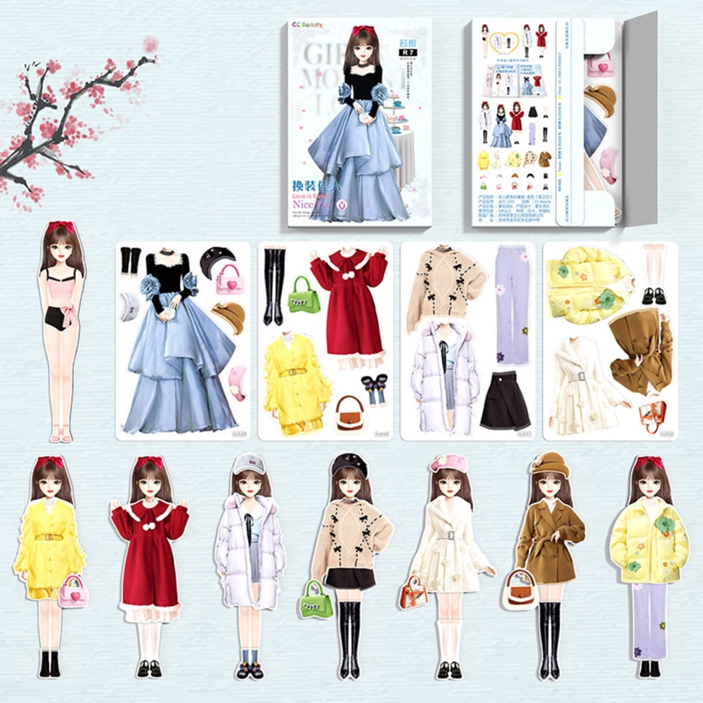 Magnetic Princess Dress Up Stickers Toy Cartoon Clothes Changing ...