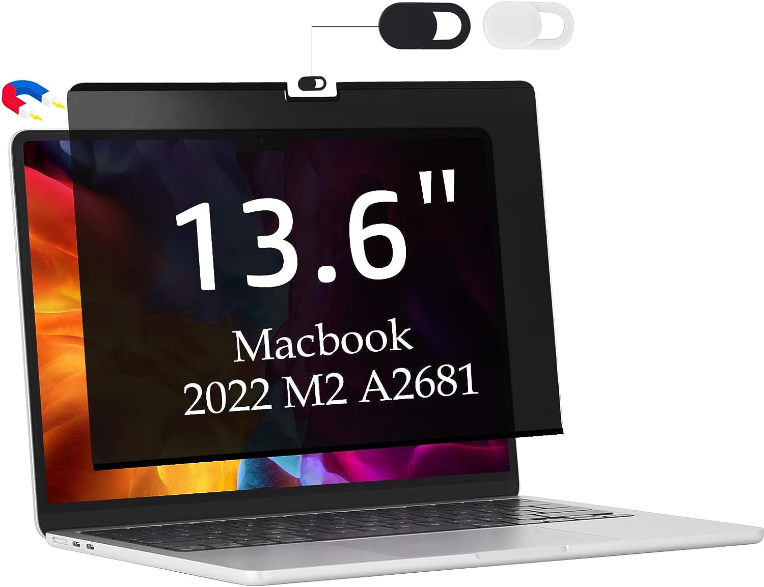 Magnetic Privacy Screen Filter Compatible for MacBook Air 13.6" A3113 ...