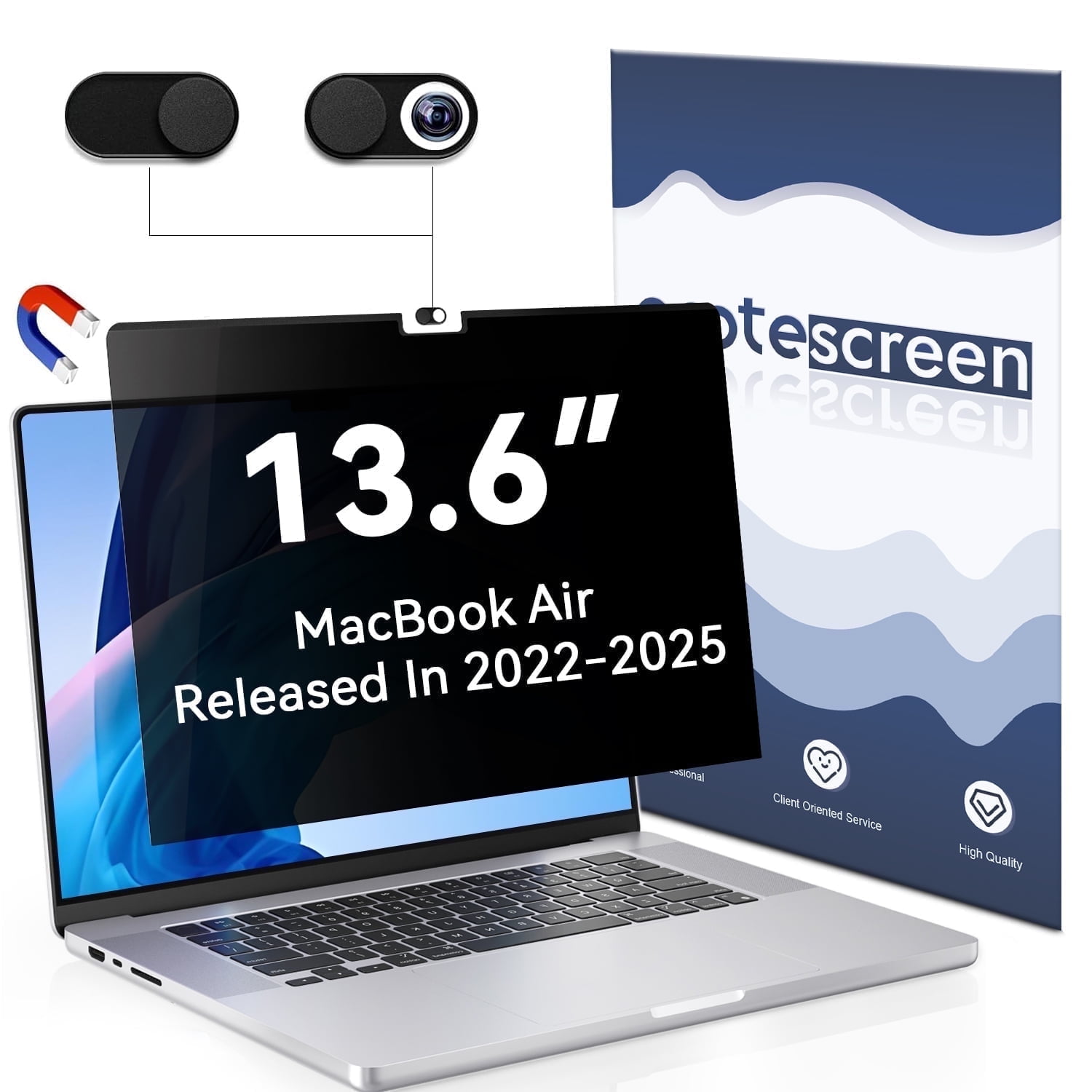 Magnetic Privacy Screen for Macbook Air 13.6/13 Inch (2022-2025, M2, M3 ...