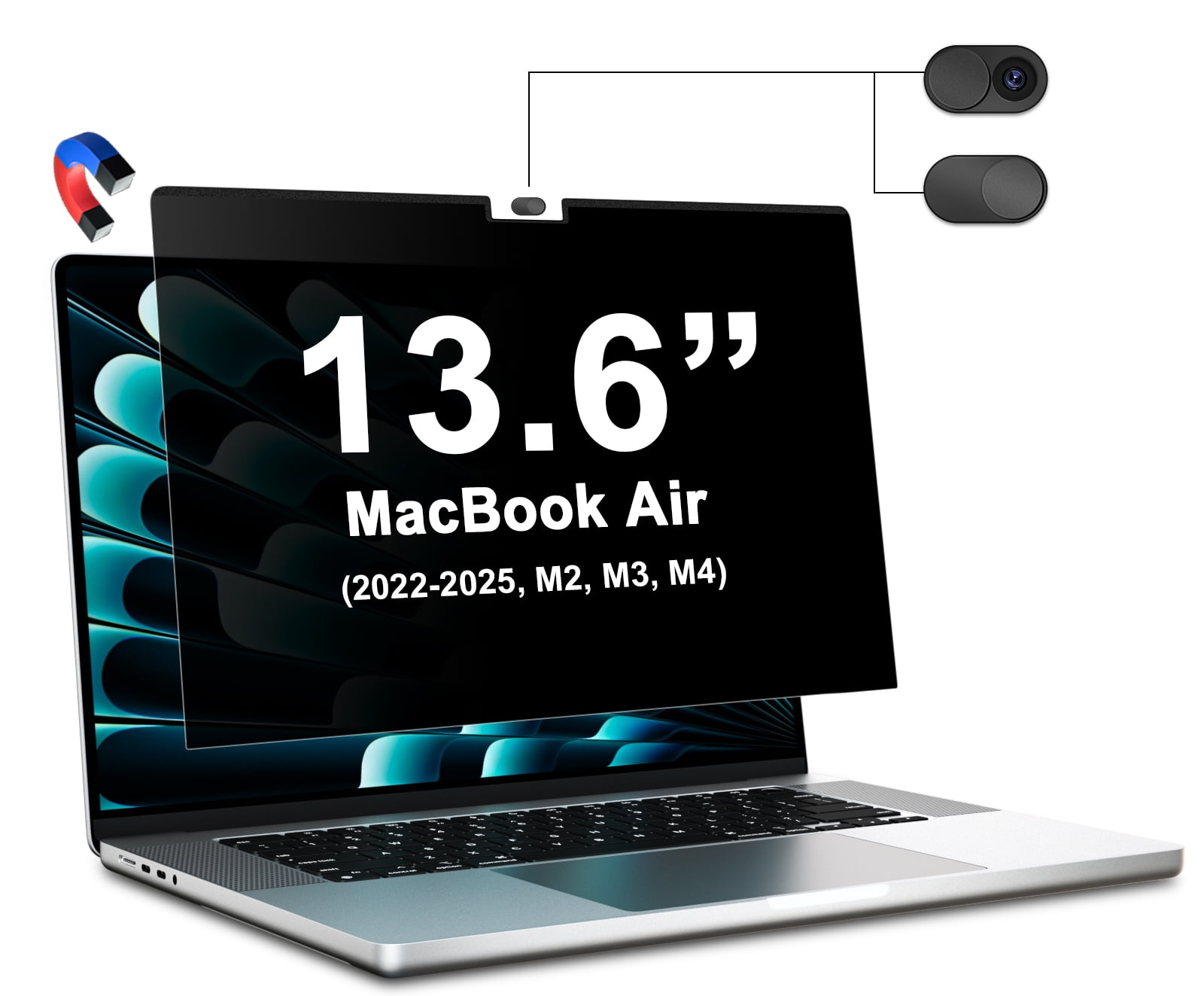 Magnetic Privacy Screen for MacBook Air 13.6 inch(2022-2025, M2, M3, M4 ...
