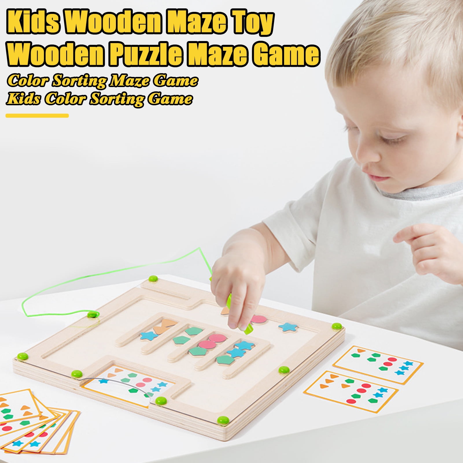 Magnetic Puzzle Maze Board Game Color Shape Sorting Counting Matching ...