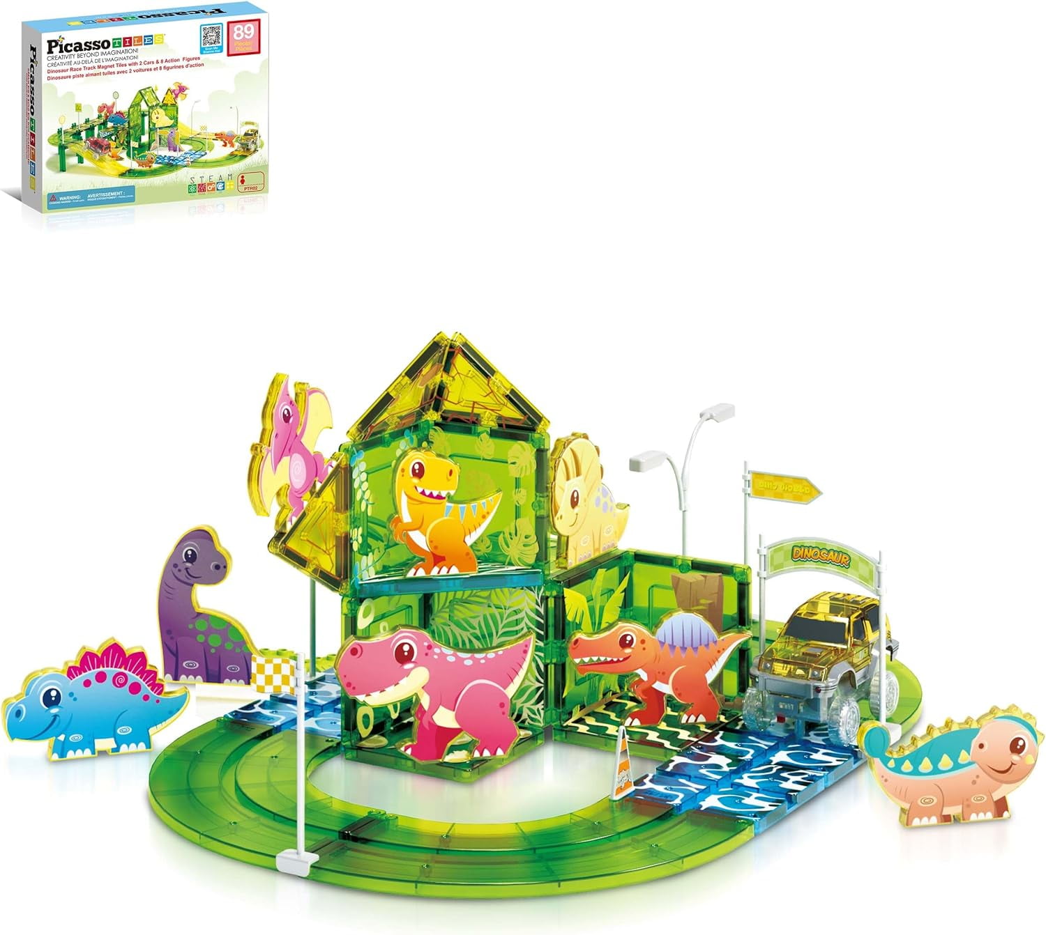 Magnetic Race Track Toys Car Tracks Set for Toddlers Magnet Building ...