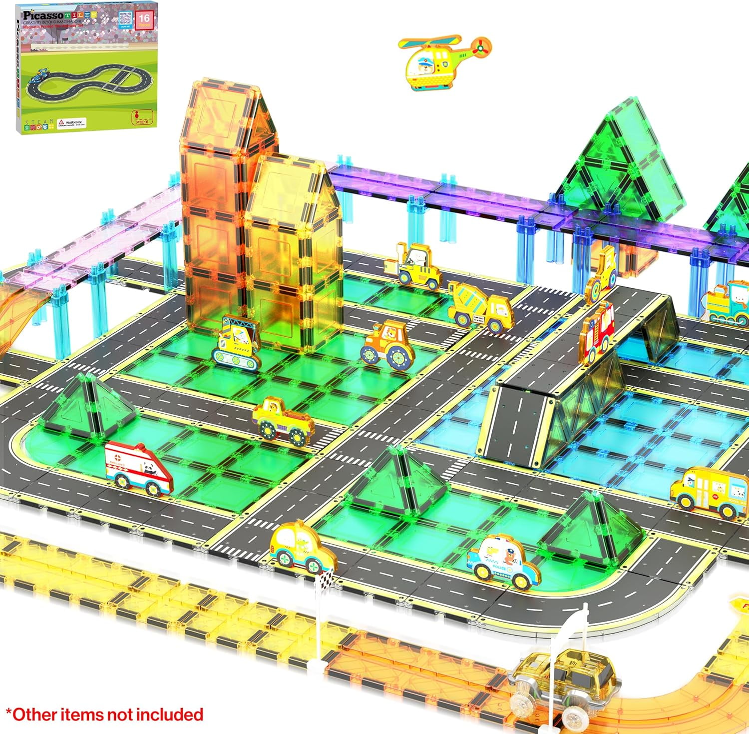 Magnetic Race Track Toys Car Tracks Set for Toddlers Magnet Building ...