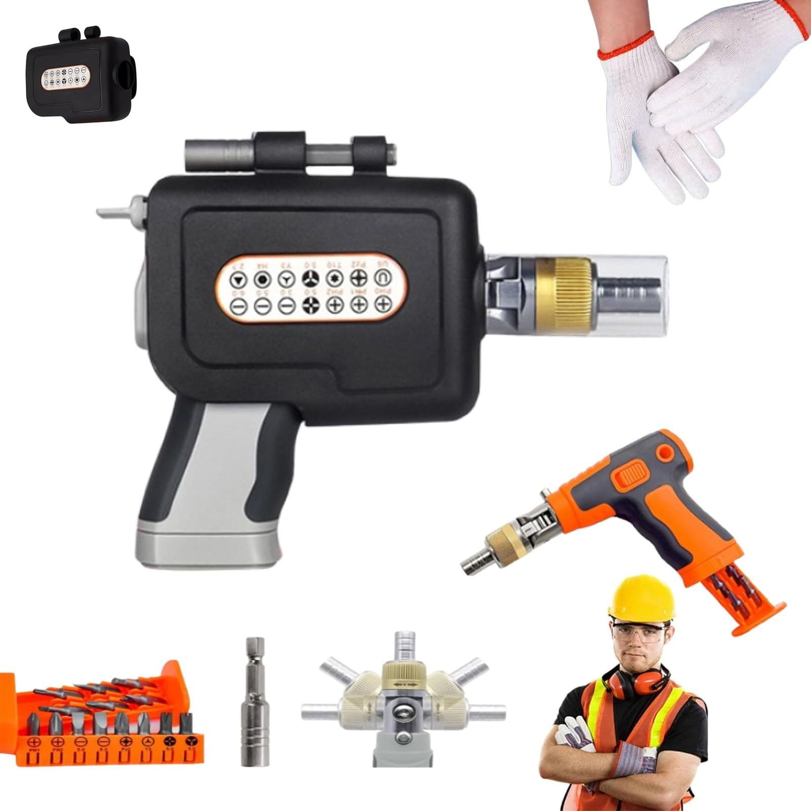 Magnetic Ratchet 16-in-1 Screwdriver Set Electric Screwdriver Gun with ...