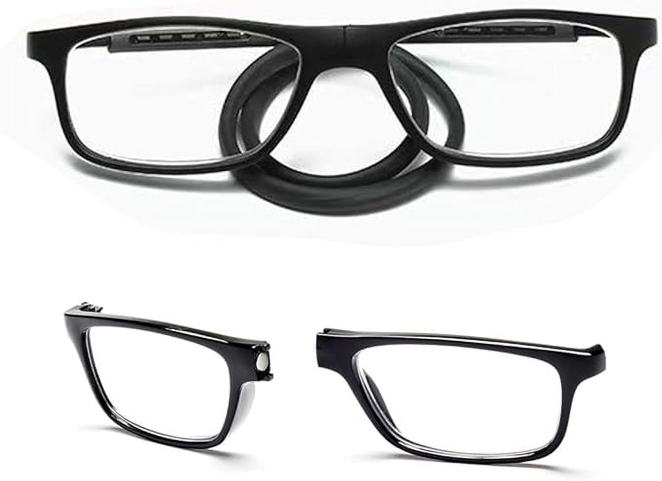 Magnetic Reading Glasses-Long Temples, black 3.5,Computer Readers ...