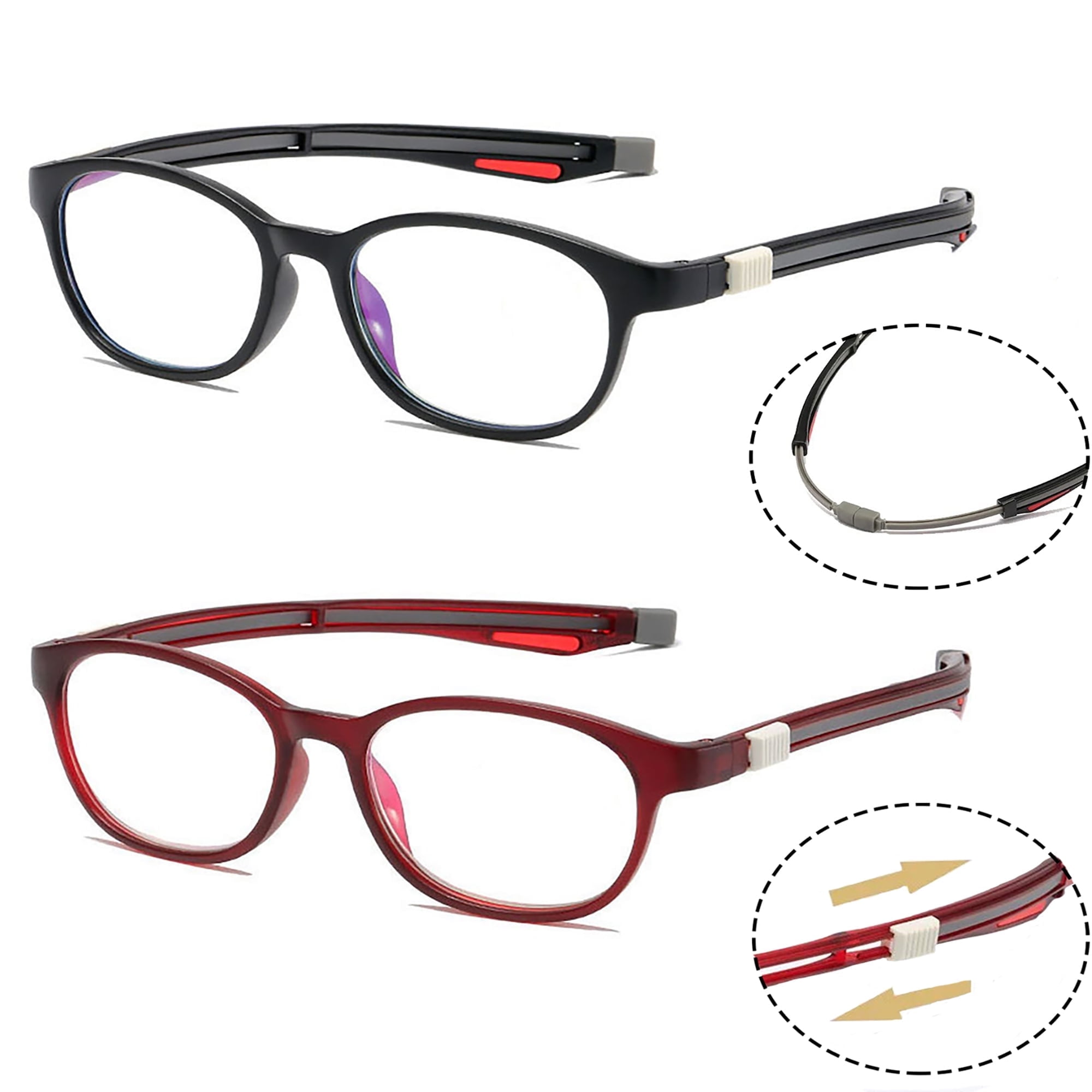 EasyMart Magnetic Reading Glasses for Men or Women(2-pack),blue light ...