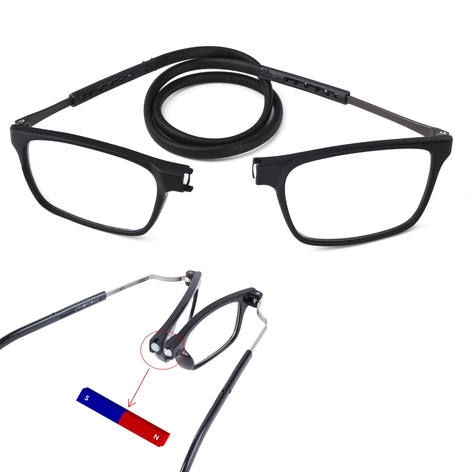 Magnetic Reading Glasses for Men or Women,Flexible Presbyopia Glasses ...