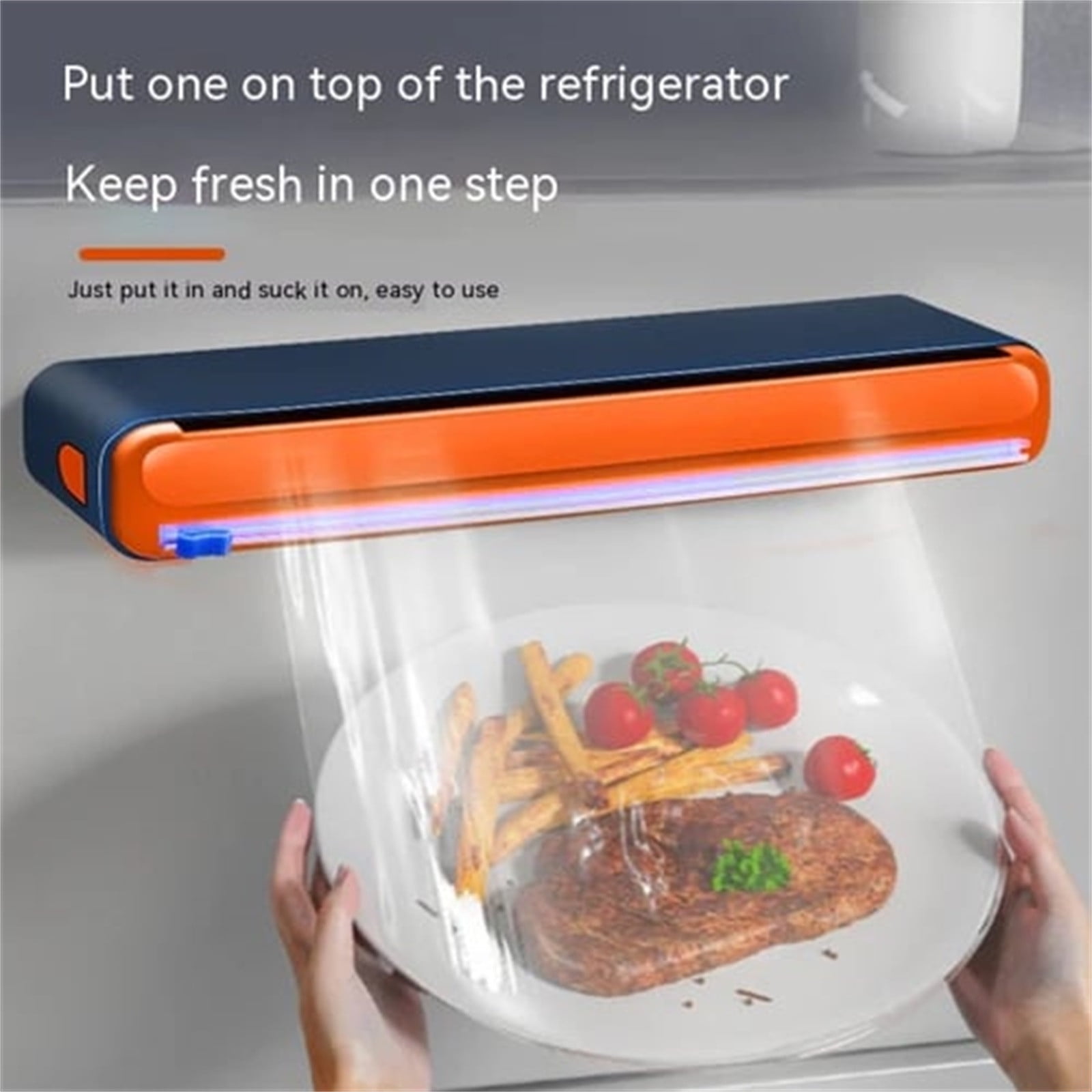 Magnetic Refillable Plastic Wrap Dispenser With Cutter, Reusable Cling ...