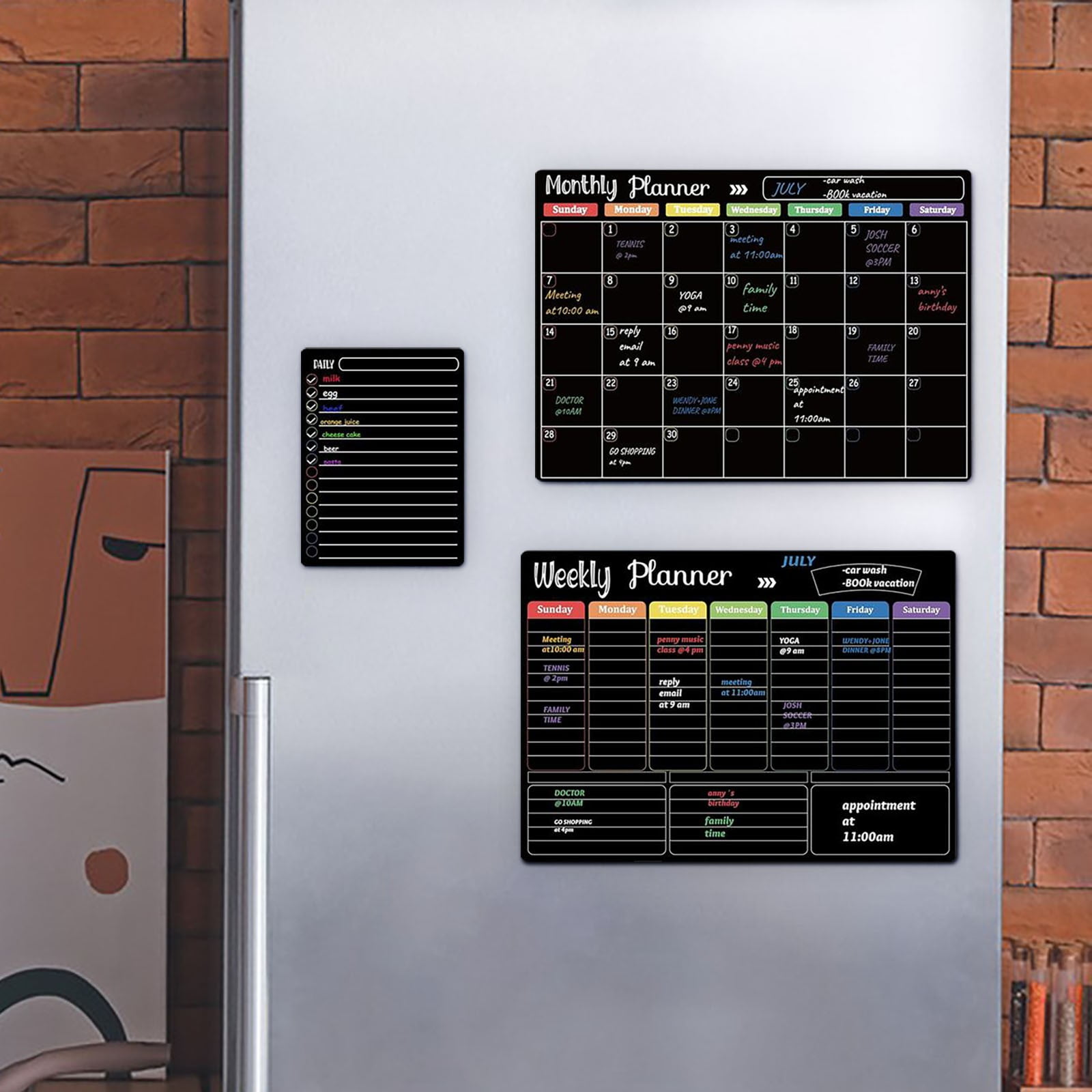 Magnetic Refrigerator Boards, 10-Piece Set, Durable Plastic, Modern ...