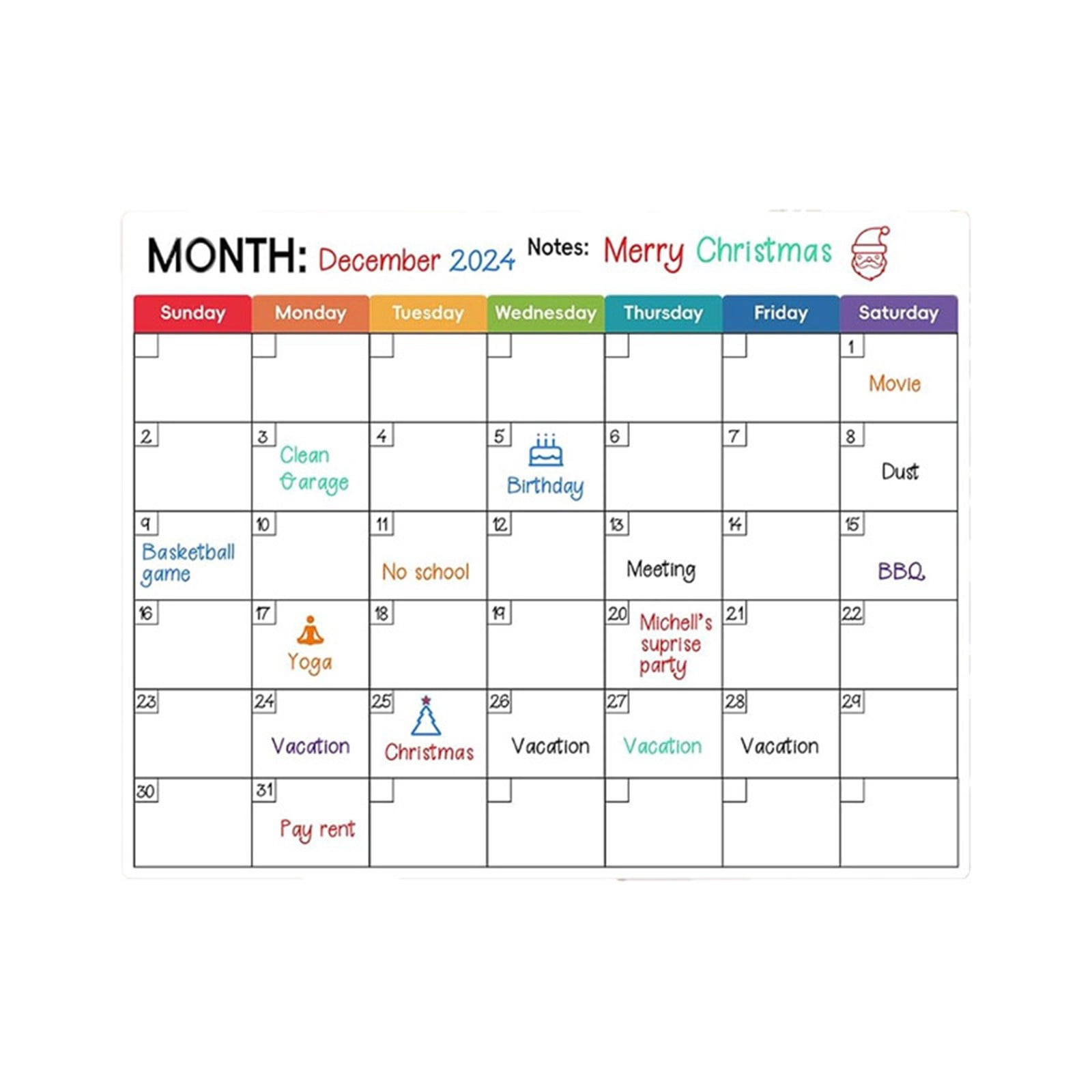 Magnetic Refrigerator Calendar & 1pc Whiteboard Wipes Calendar,Planning ...