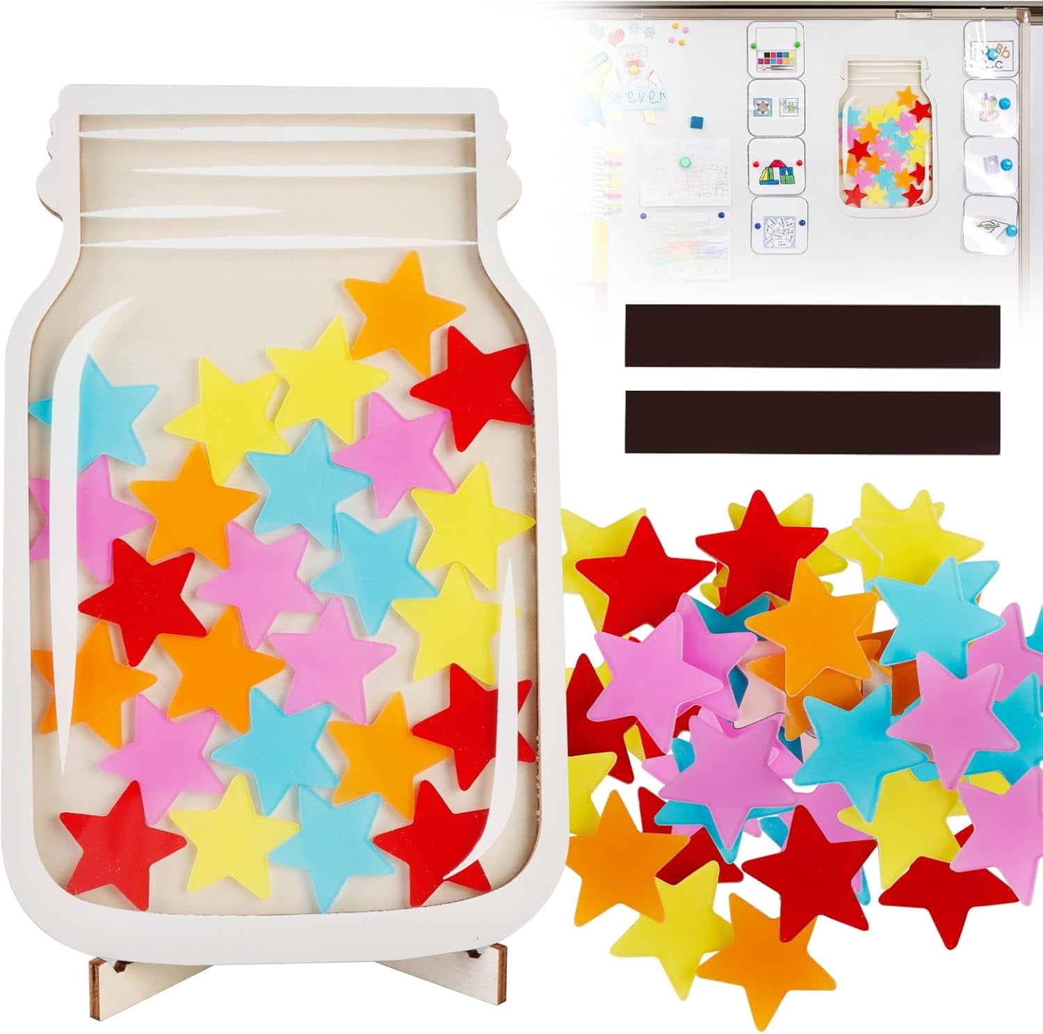 Magnetic Reward Jar, Classroom Reward Jar for Kids, Personalized Stars ...