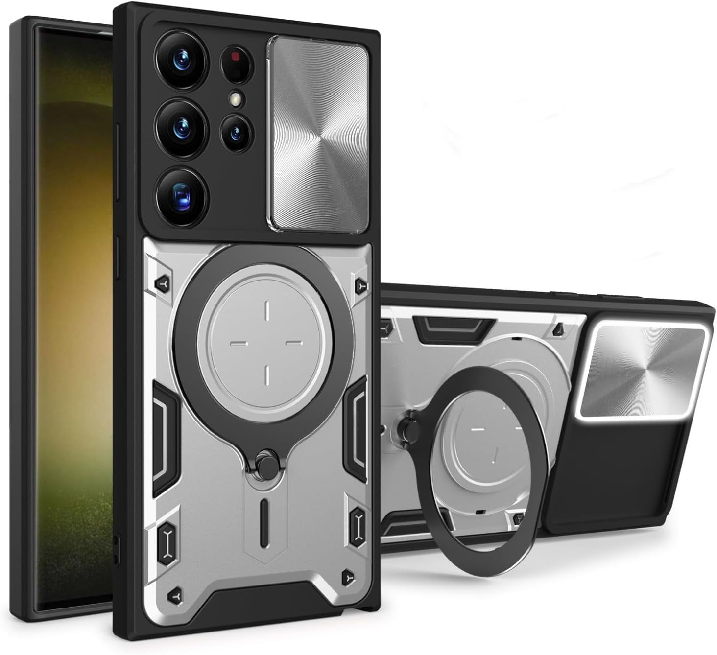 Magnetic Ring Bracket Sliding Window Phone Case for Samsung Galaxy A04S ...