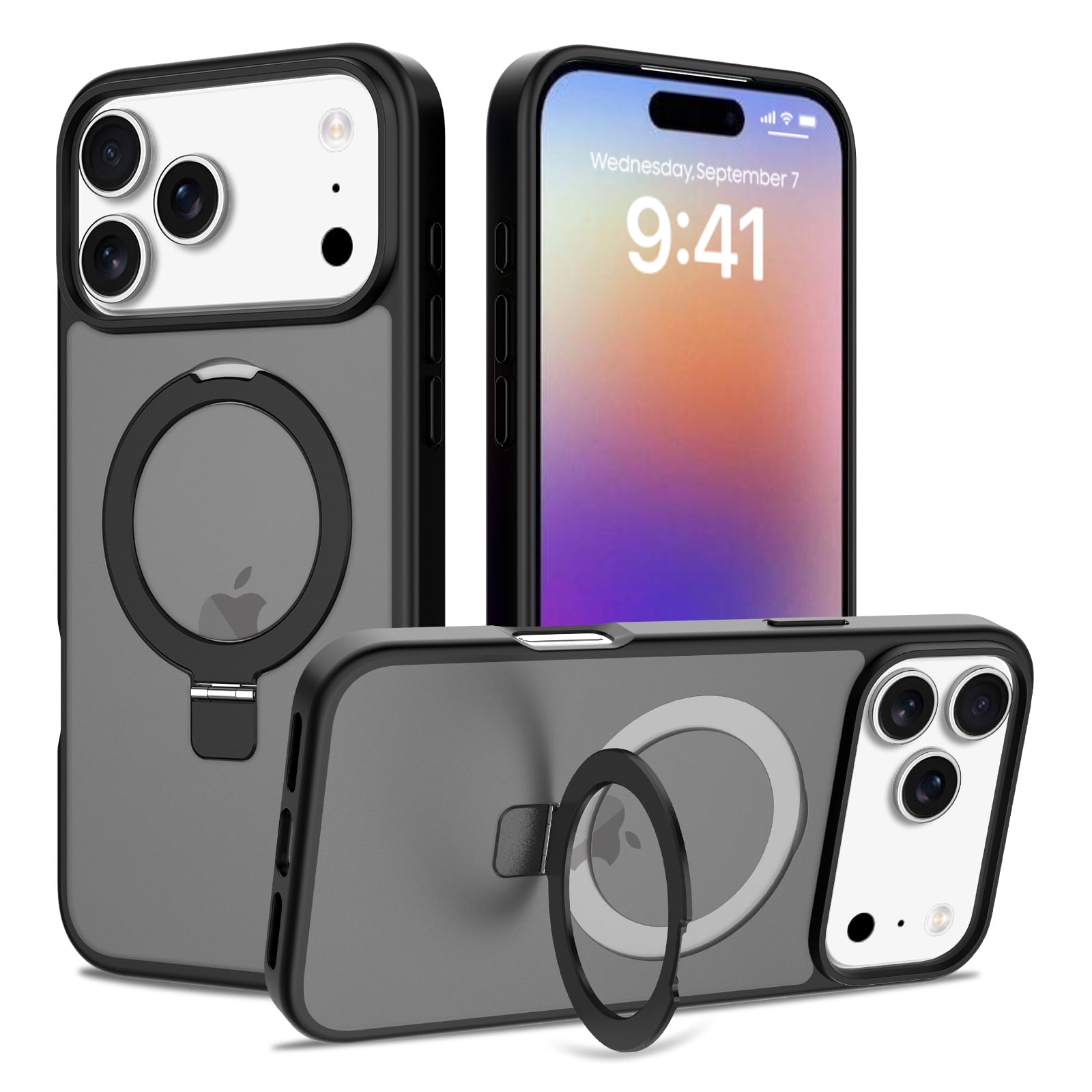 Magnetic Ring Stand for iPhone 17 Pro Case, Military Drop Protection ...