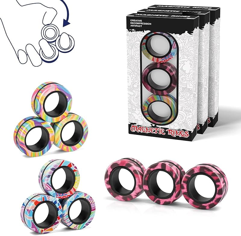 Magnetic Rings Fidget Toy Set, Idea ADHD Fidget Toys, Adult Fidget ...