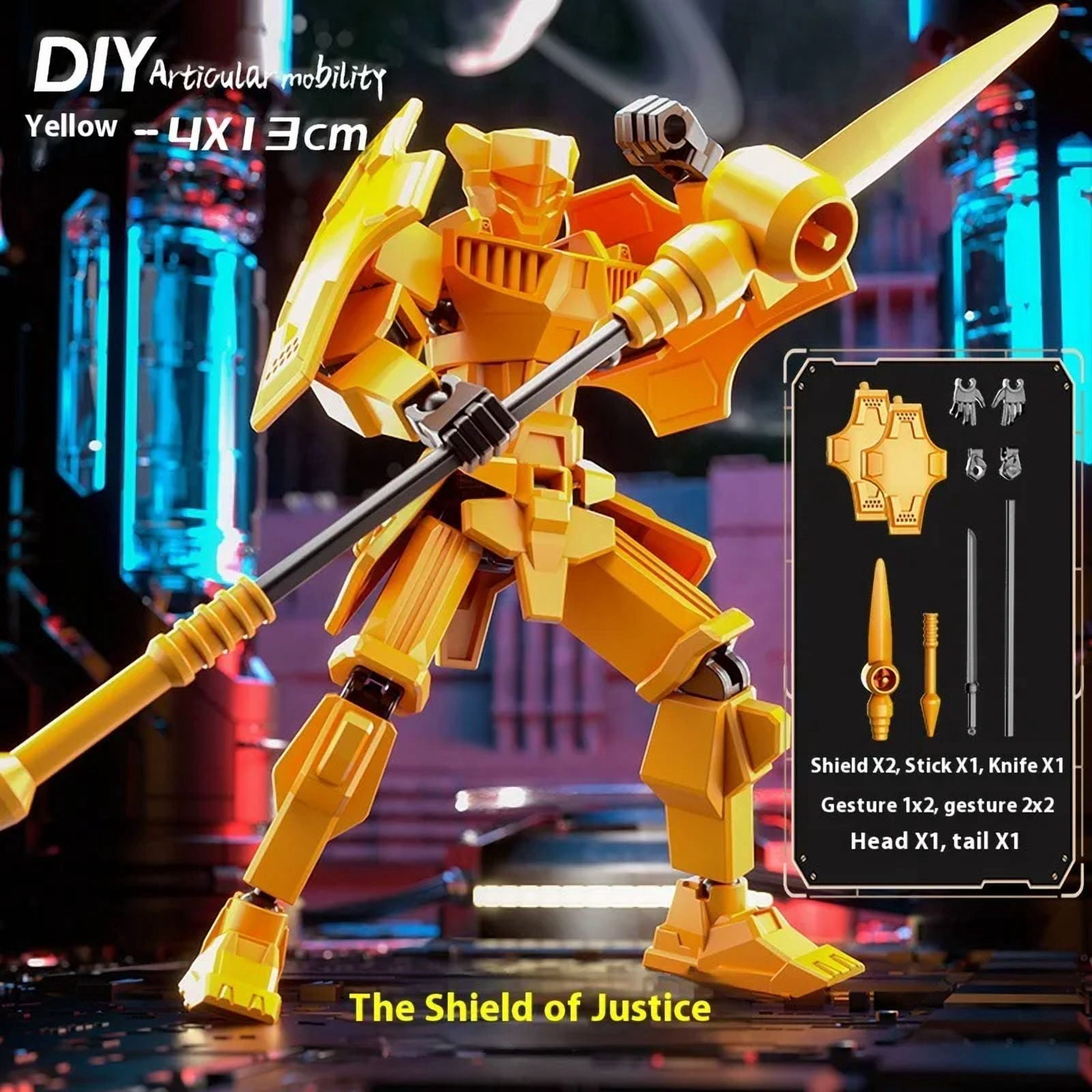 Magnetic Robot 13 Jointed Movable Action Figures Shapeshift Robot 3D ...