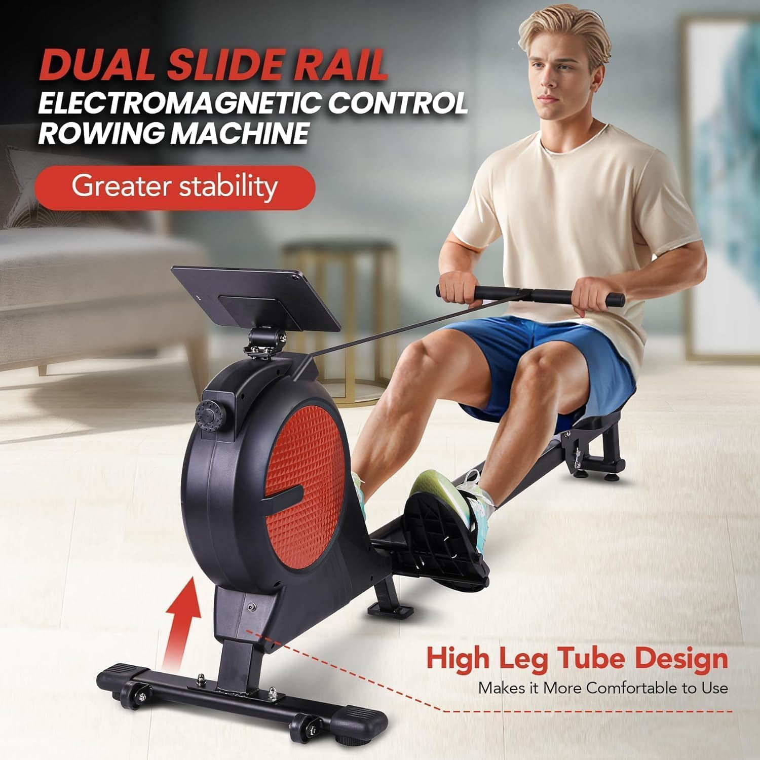 Magnetic Rowing Machine,350 LB Weight Capacity,Rower Machine for Home ...