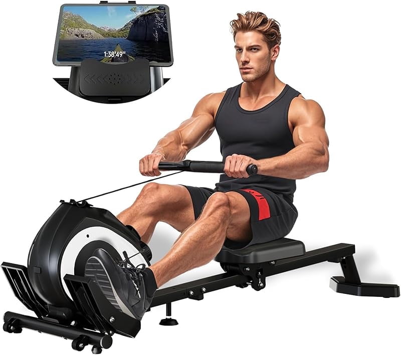 Magnetic Rowing Machine for Home Adjustable 8-Speed Booster Burn Fat ...