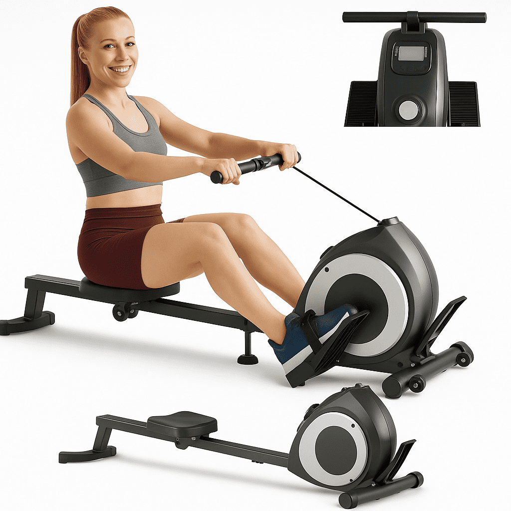 HopeHub Magnetic Rowing Machine, 265 lbs Weight Capacity, 8 Level ...