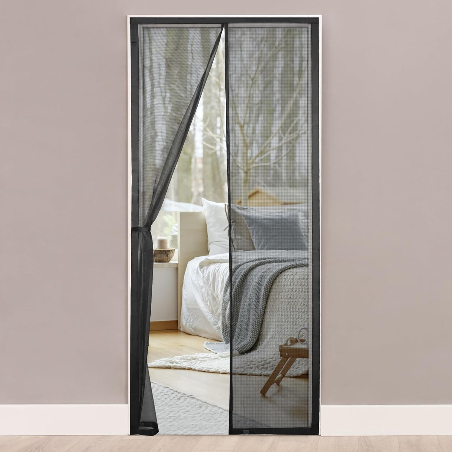 Magnetic Screen Door, 35" x 85" Auto Closure Mesh Curtain, Heavy-Duty ...