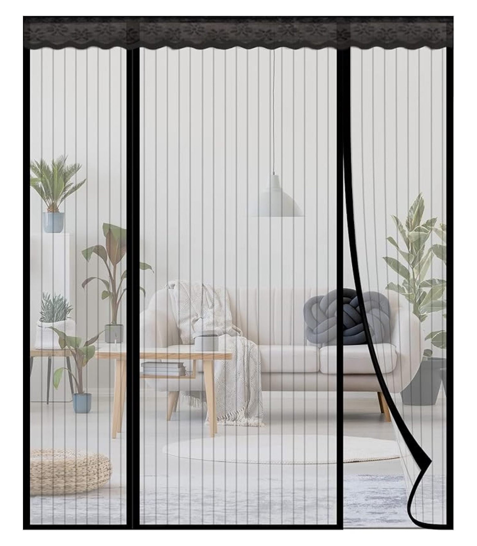 Magnetic Screen Door - 62x81 inch Double Door Mesh Curtain with Hook ...
