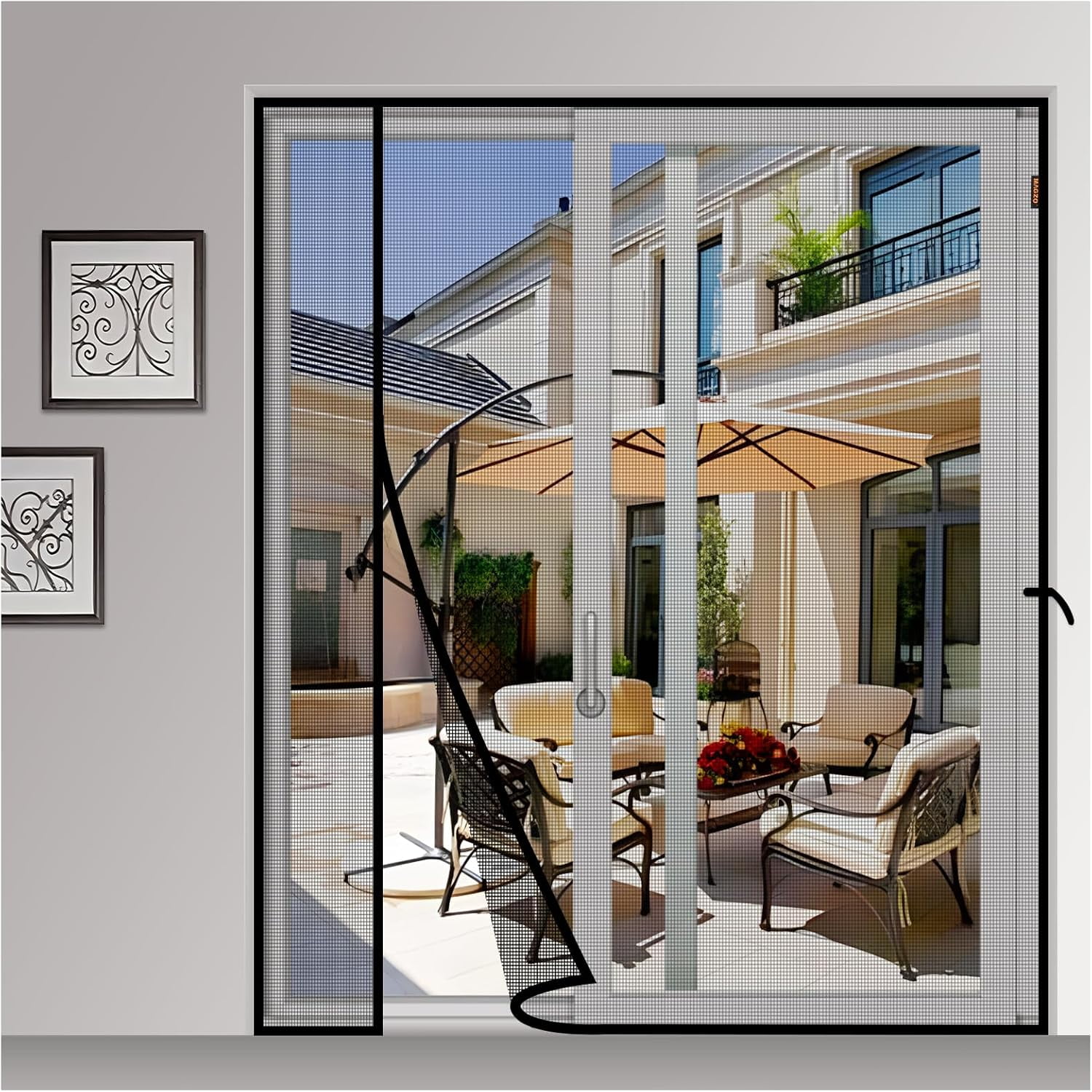 Magnetic Screen Door 72'' x 80'', Reversible Left Right Side Opening ...