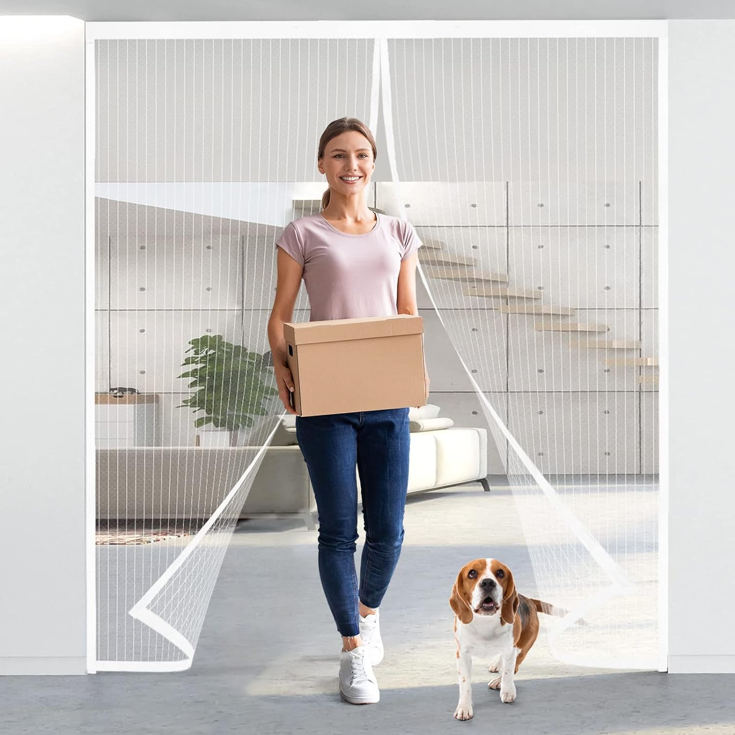 Magnetic Screen Door 72x80", Self Sealing Screen Door, Heavy Duty Door ...