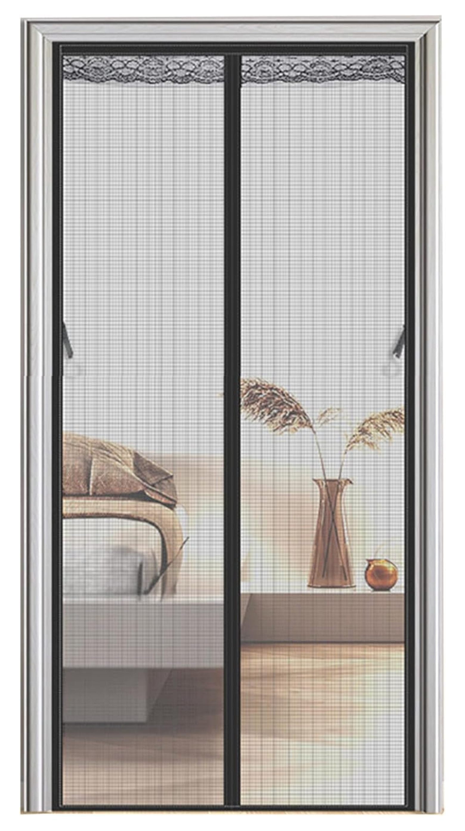 Magnetic Screen Door 86 "W x 74" H Upgraded Heavy Duty Fiberglass Door ...