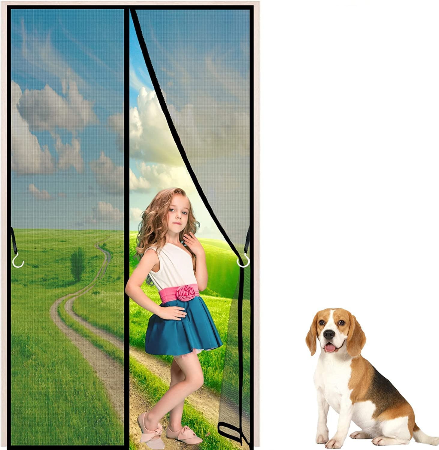 Magnetic Screen Door 94x82in/240x210cm(Width*Height), Self Sealing ...