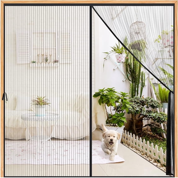 Magnetic Screen Door - Fit 48x80inch, Size 50x81inch, Keeps Bugs ...