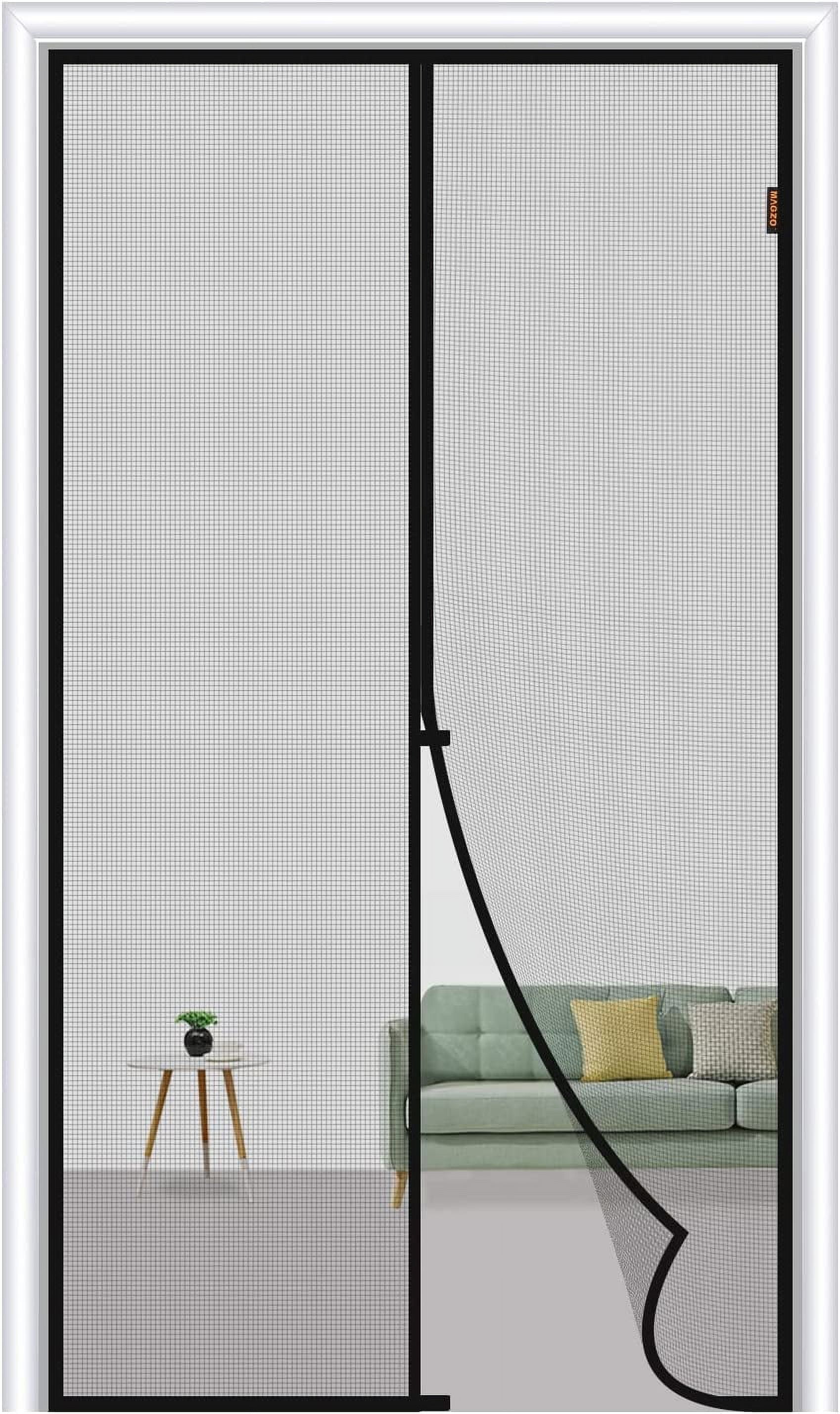 Magnetic Screen Door 31" x 78", Durable Fiberglass Mesh with Reinforced ...