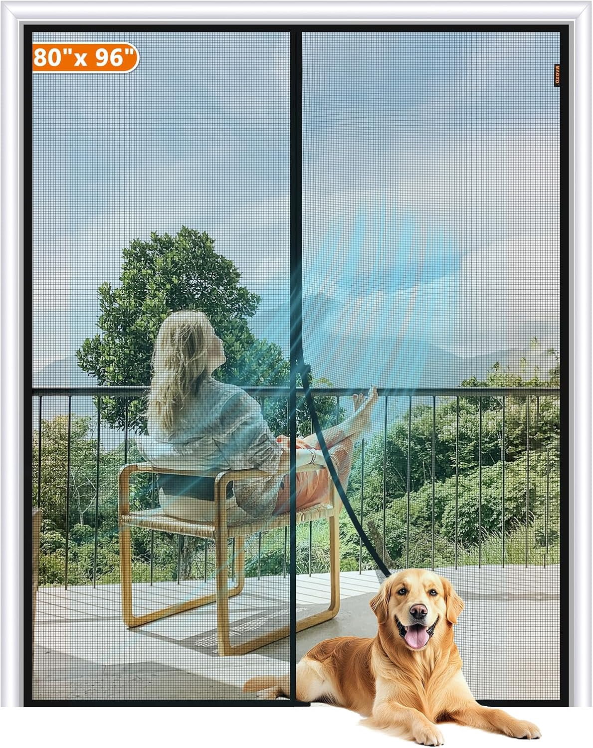 Magnetic Screen Door Fit Door Size 72 x 80 Inch, Screen Size 74" x 81 ...