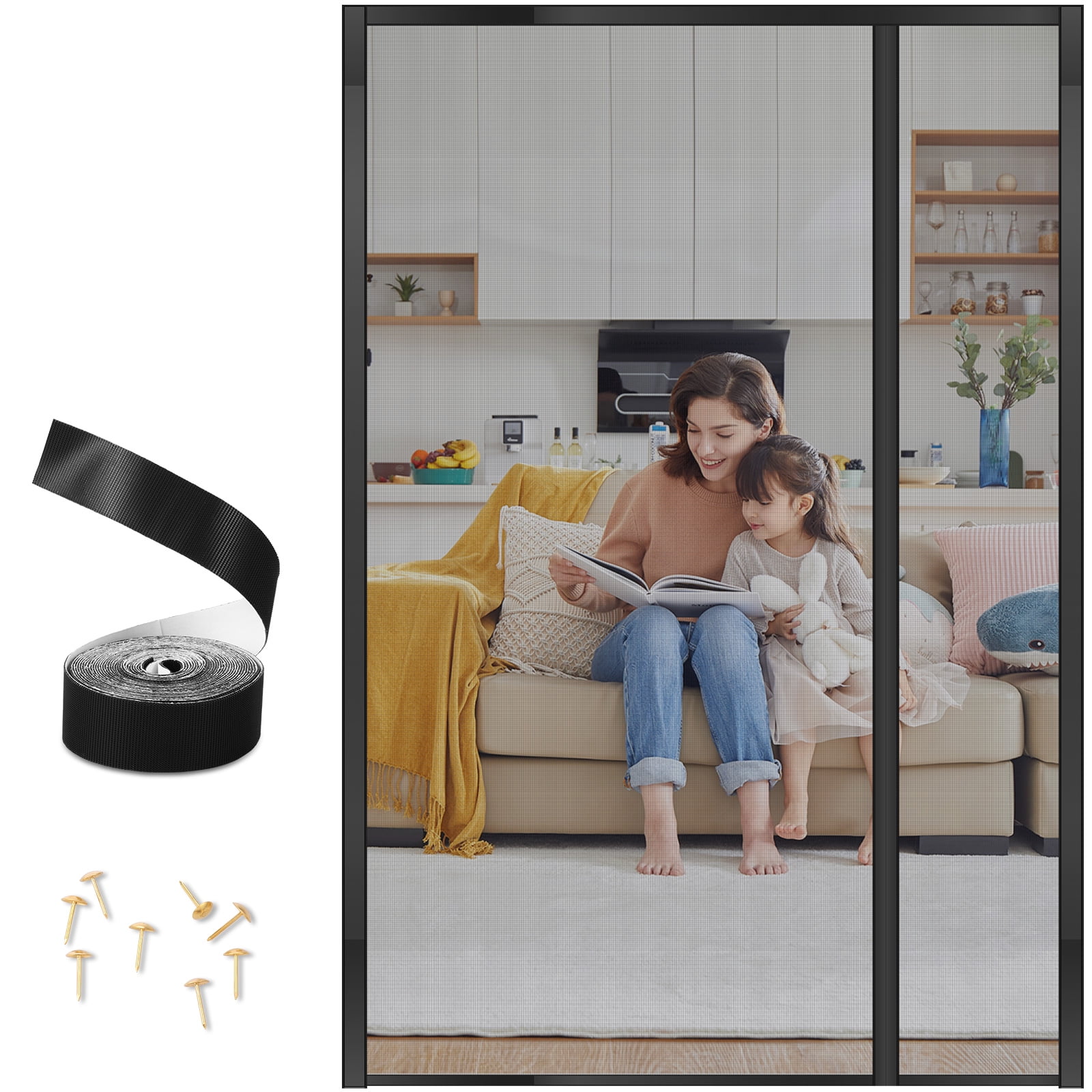 Magnetic Screen Door Full Strip Magnets Self Sealing Mesh Screen Doors ...