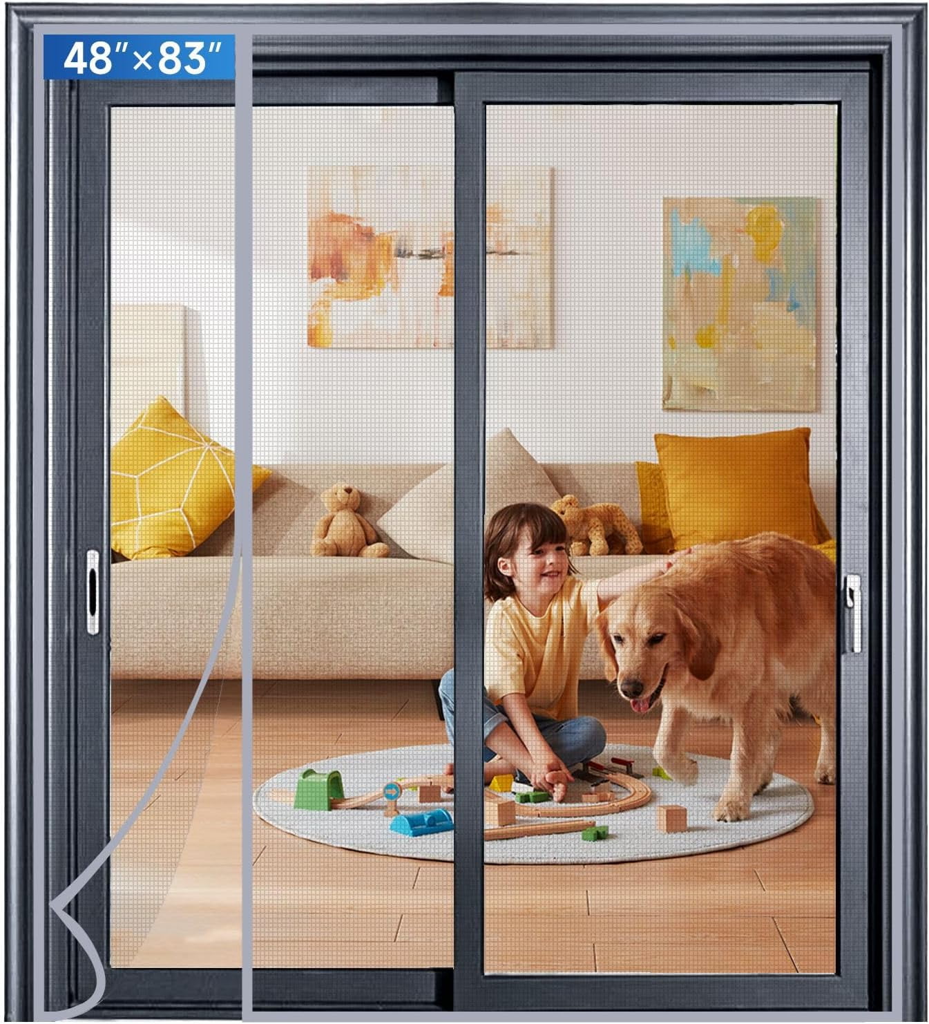 Magnetic Screen Door Left Right Side Opening Upgraded PET Mesh Greater ...