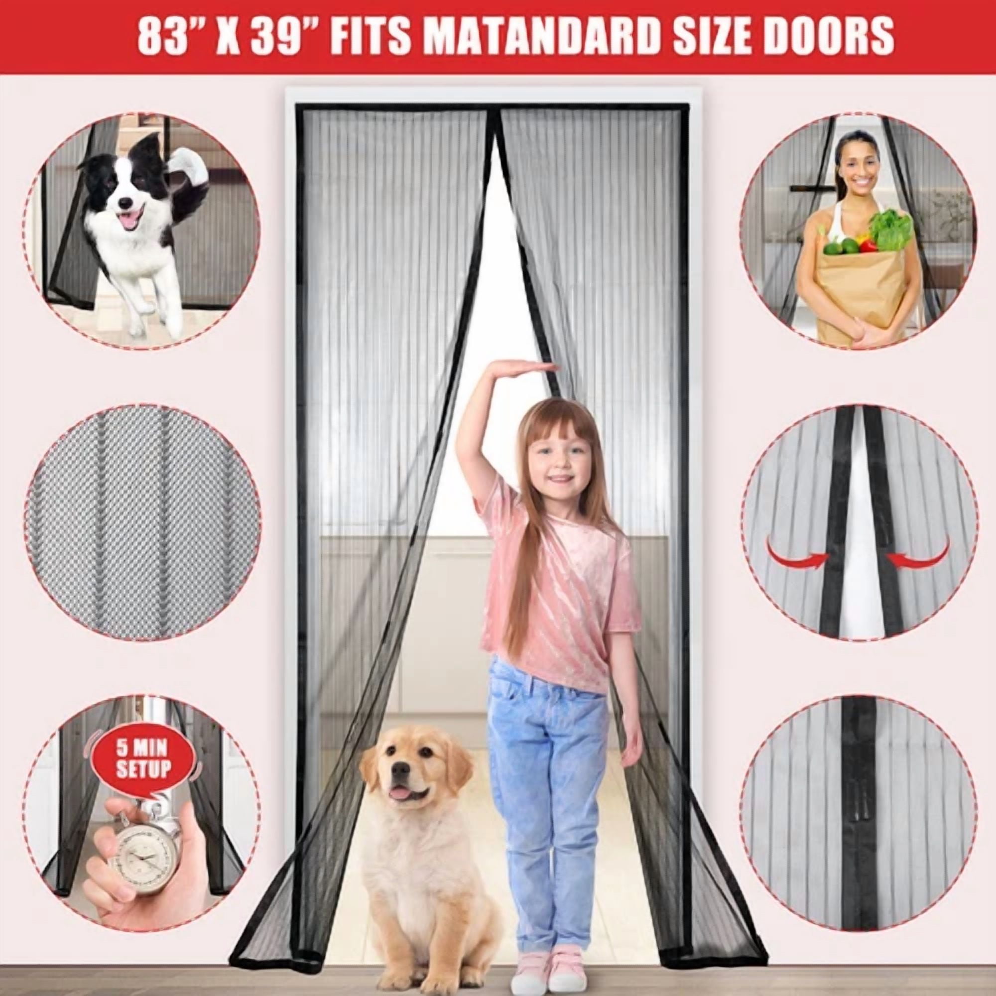Magnetic Screen Door Mesh Curtain Bug Pet Heavy Duty Mosquito Net Bug ...