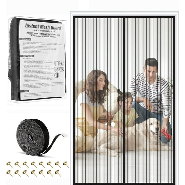 Magnetic Screen Door Mosquito Bug Net for Door-Poweful Magnets, No ...