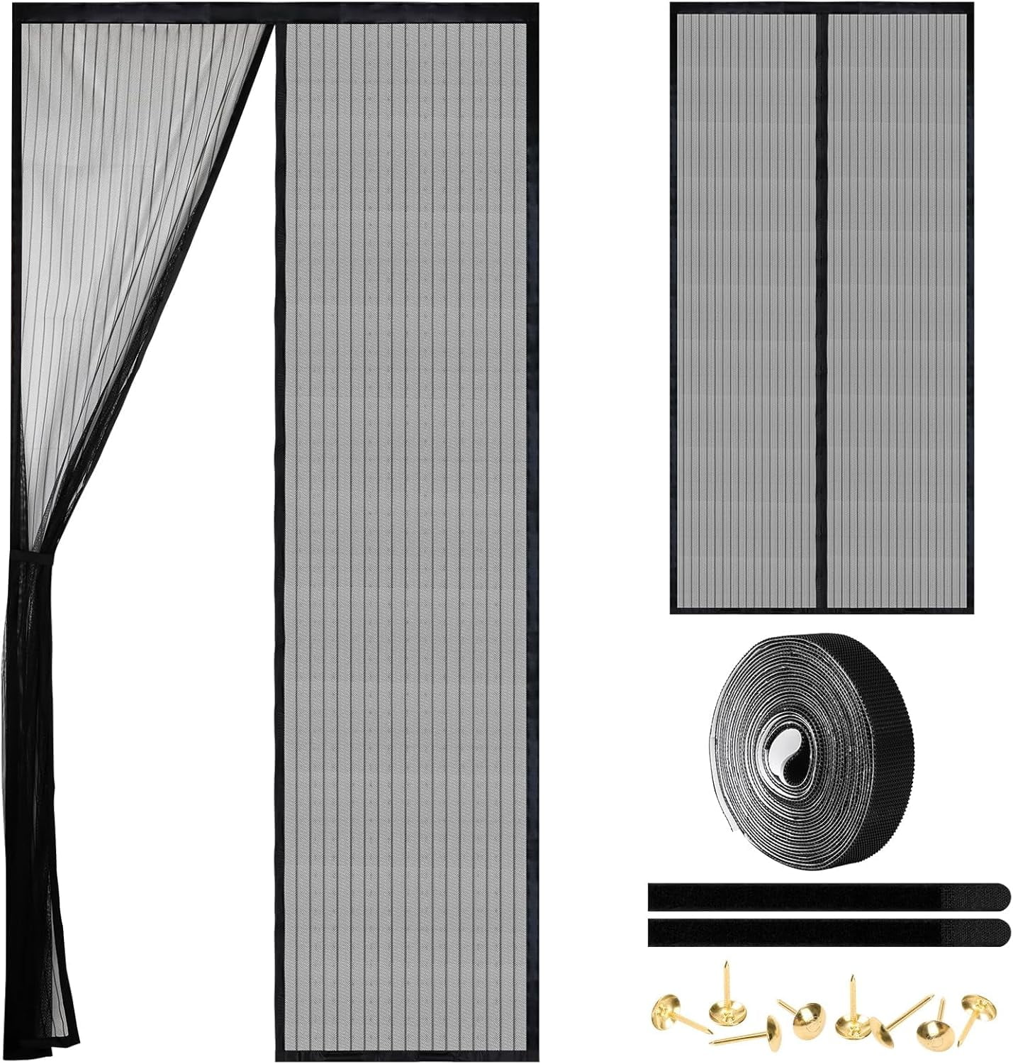Magnetic Screen Door - Self Sealing, Heavy Duty, Hands Free Mesh ...