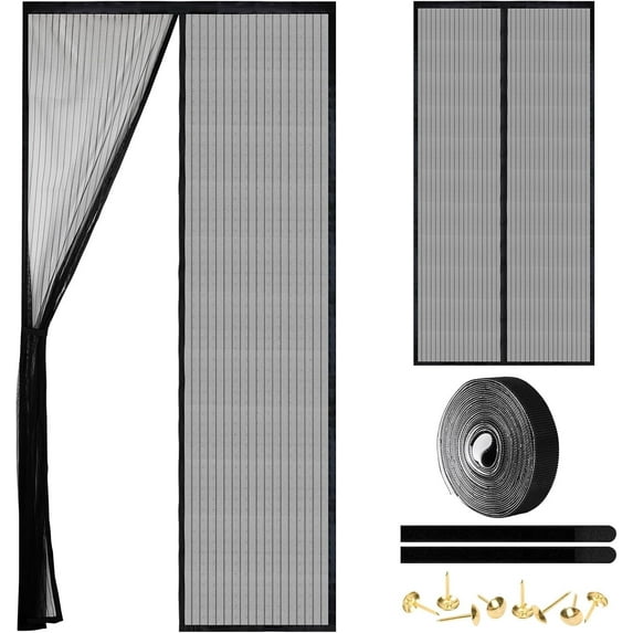 Magnetic Screen Door - Self Sealing, Heavy Duty, Hands Free Mesh ...