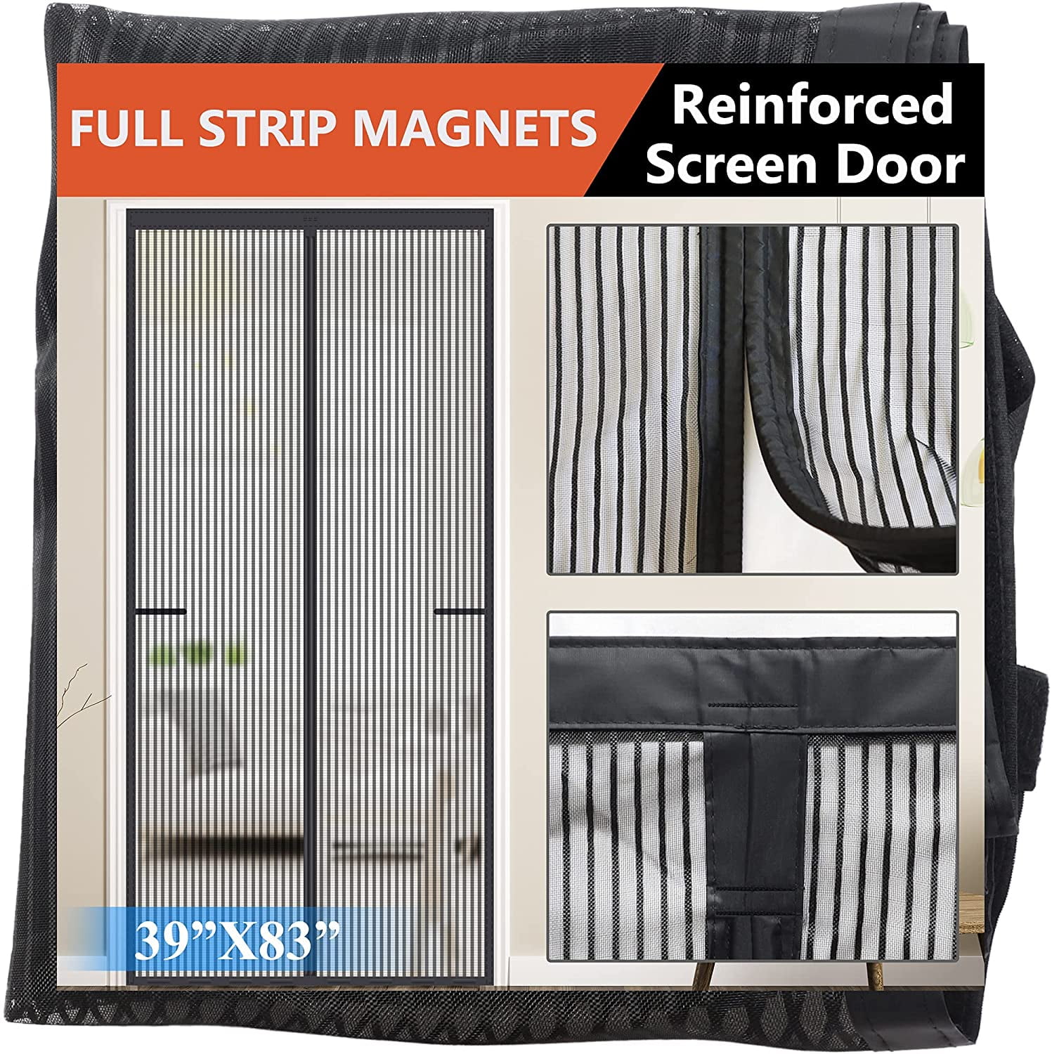 Heavy Duty Magnetic Screen Door Full Strip Magnets for Single, Front ...