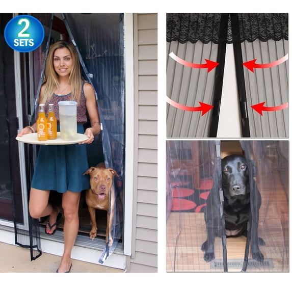 Magnetic Mesh Door for Patio & Outdoor - Walk Through, Sliding, Hands ...