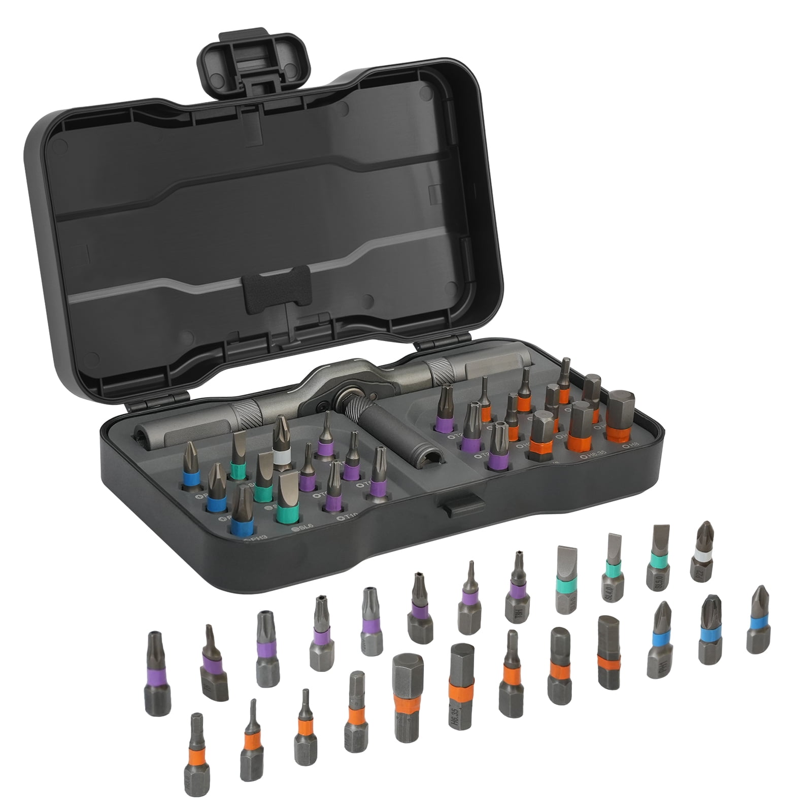 Magnetic Screwdriver, 24 in 1 Screwdriver Set, Multi Bit Ratcheting ...