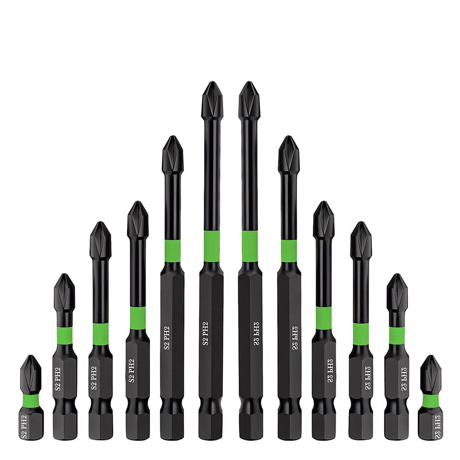 Geynutaly Magnetic Screwdriver Bit Set, Steel PH2 Drill Bits, Anti Slip ...