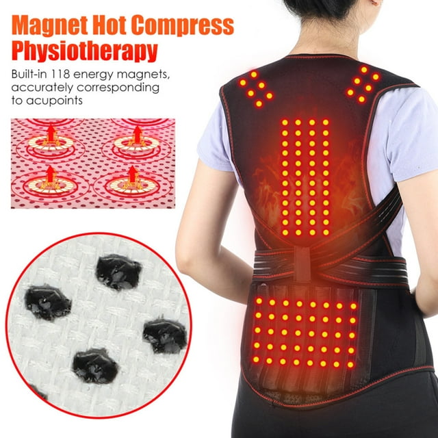 Magnetic Self-Heating Vest Back Brace Keeping Warm Spine Shoulder Pain ...