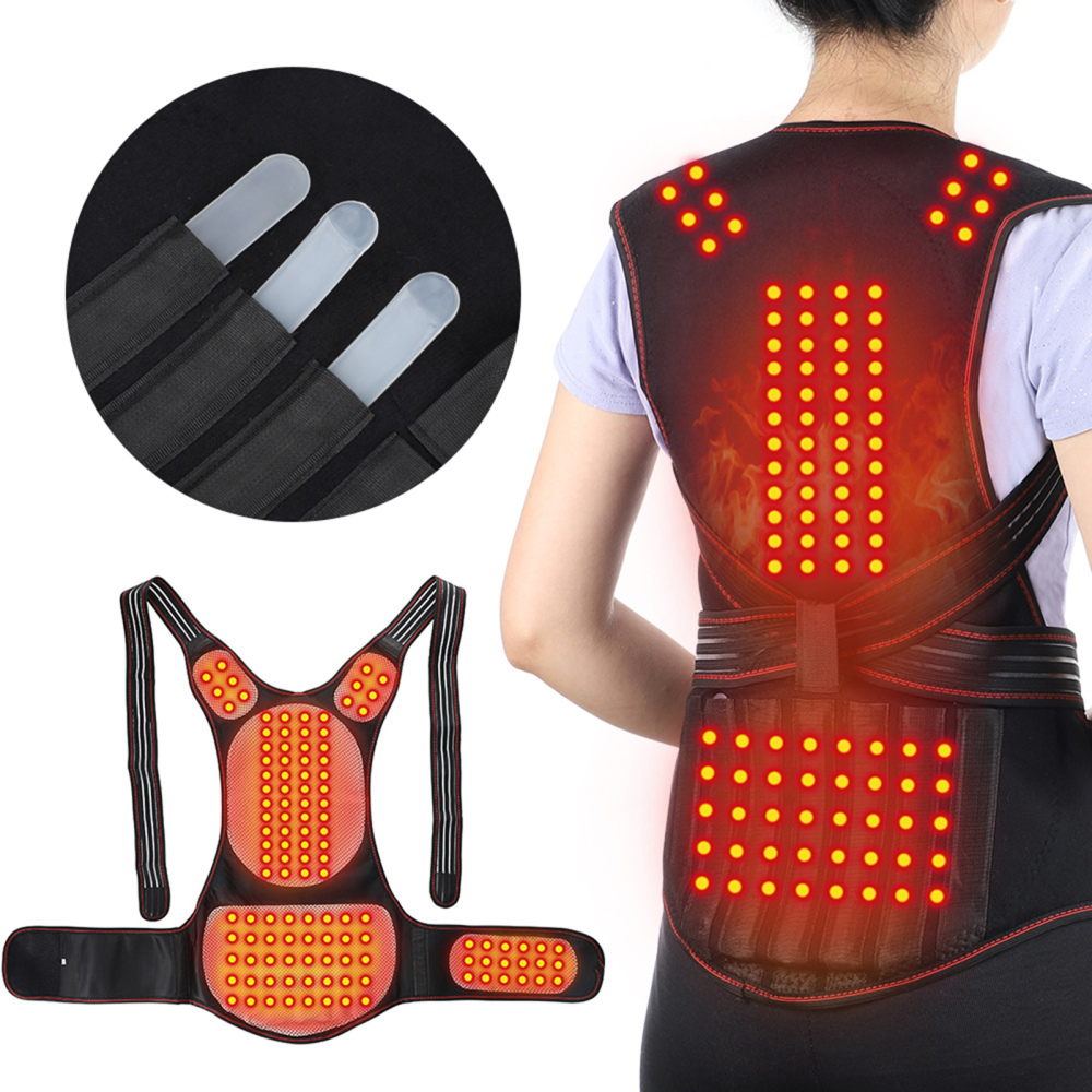 Magnetic Self-Heating Vest Back Brace Keeping Warm Spine Shoulder Pain ...