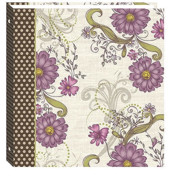 "Pioneer Magnetic Photo Album, 3-Ring, Self-Stick Pages, Berry Blossoms ...