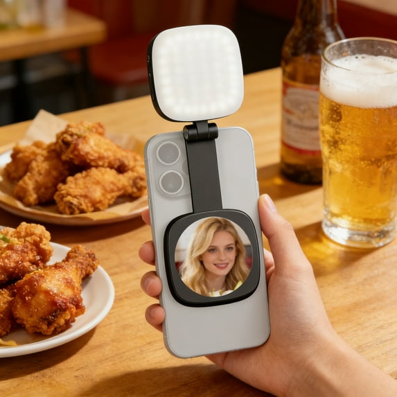 Magnetic Selfie Light Compatible with MagSafe iPhone, Folding LED Phone ...