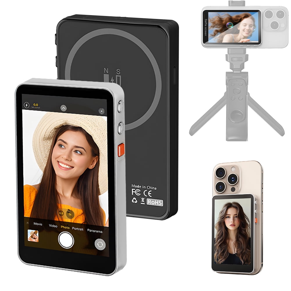 Magnetic Selfie Screen with Bluetooth Remote, RecordVideos for Selfie ...