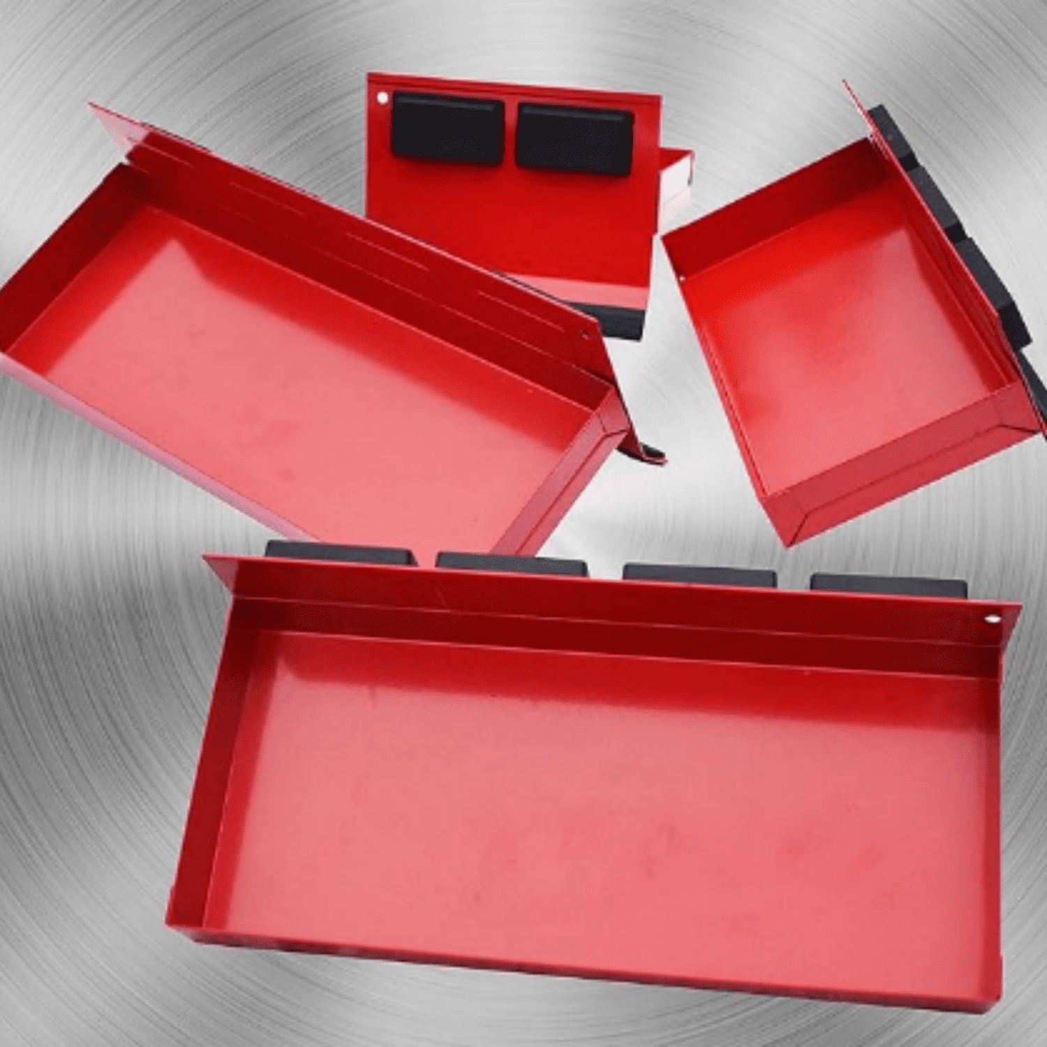 Magnetic Shelf 4-Pcs Set - Red Tool Trays - Metal Tool Box With Strong ...